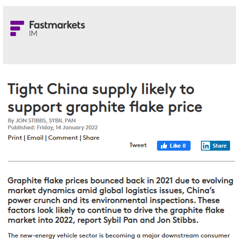 Graphite to boom in 2022? EV1 targeting greenest graphite into European ...